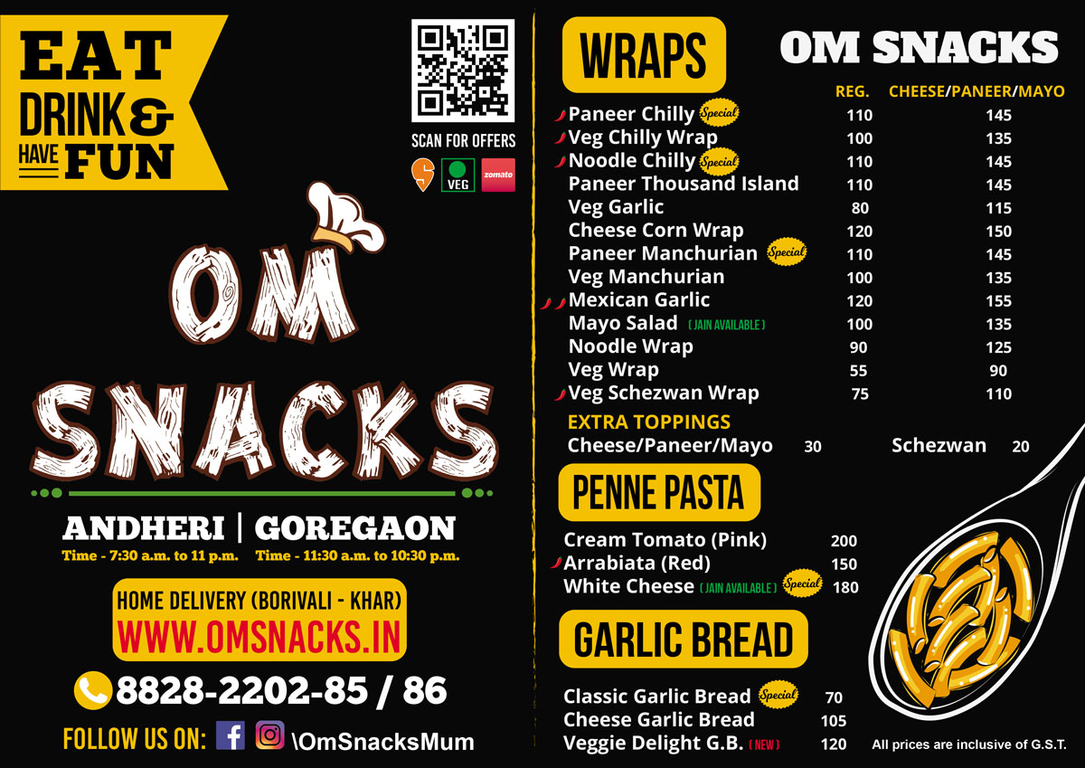 Om Snacks - Menu